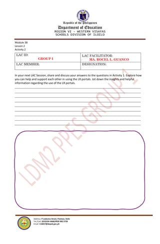 Learning Delivery Modalities Course 2: worksheets | PDF