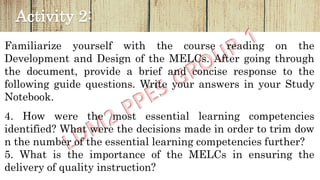 Learning Delivery Modalities Course 2: | PPT