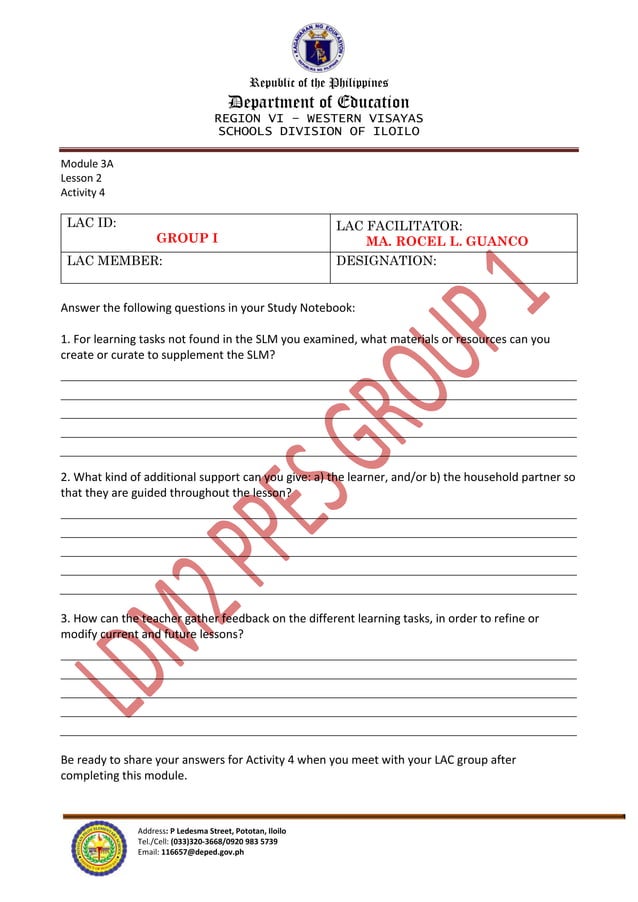 Learning Delivery Modalities Course 2: worksheets | PDF