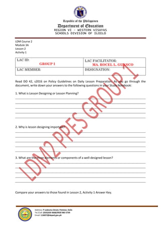 Learning Delivery Modalities Course 2: worksheets | PDF