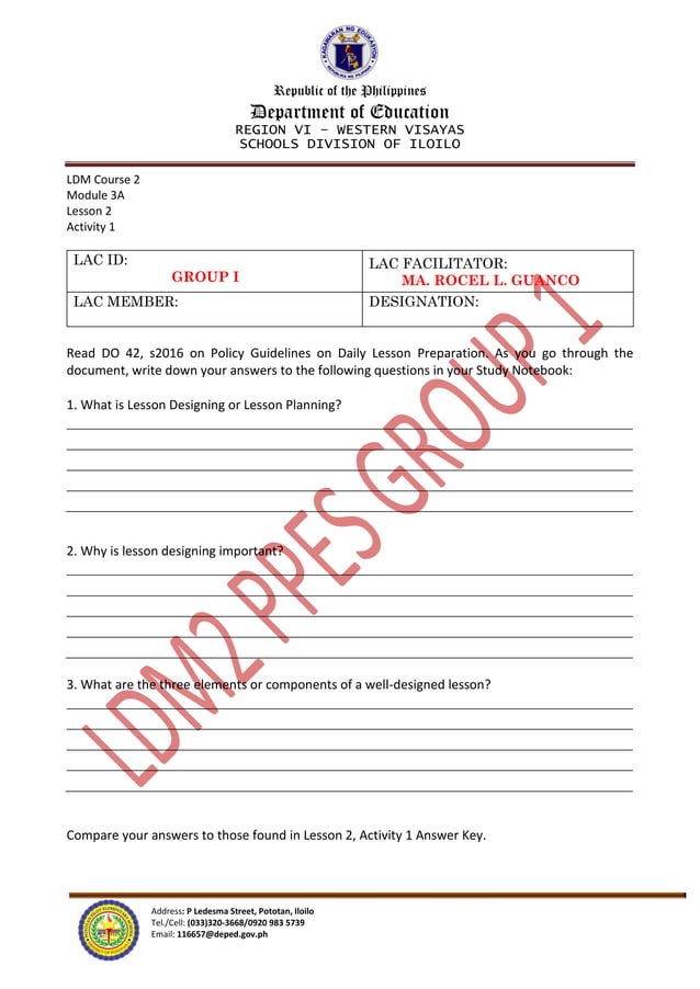 Learning Delivery Modalities Course 2: worksheets | PDF