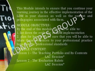 Learning Delivery Modalities Course 2: | PPT