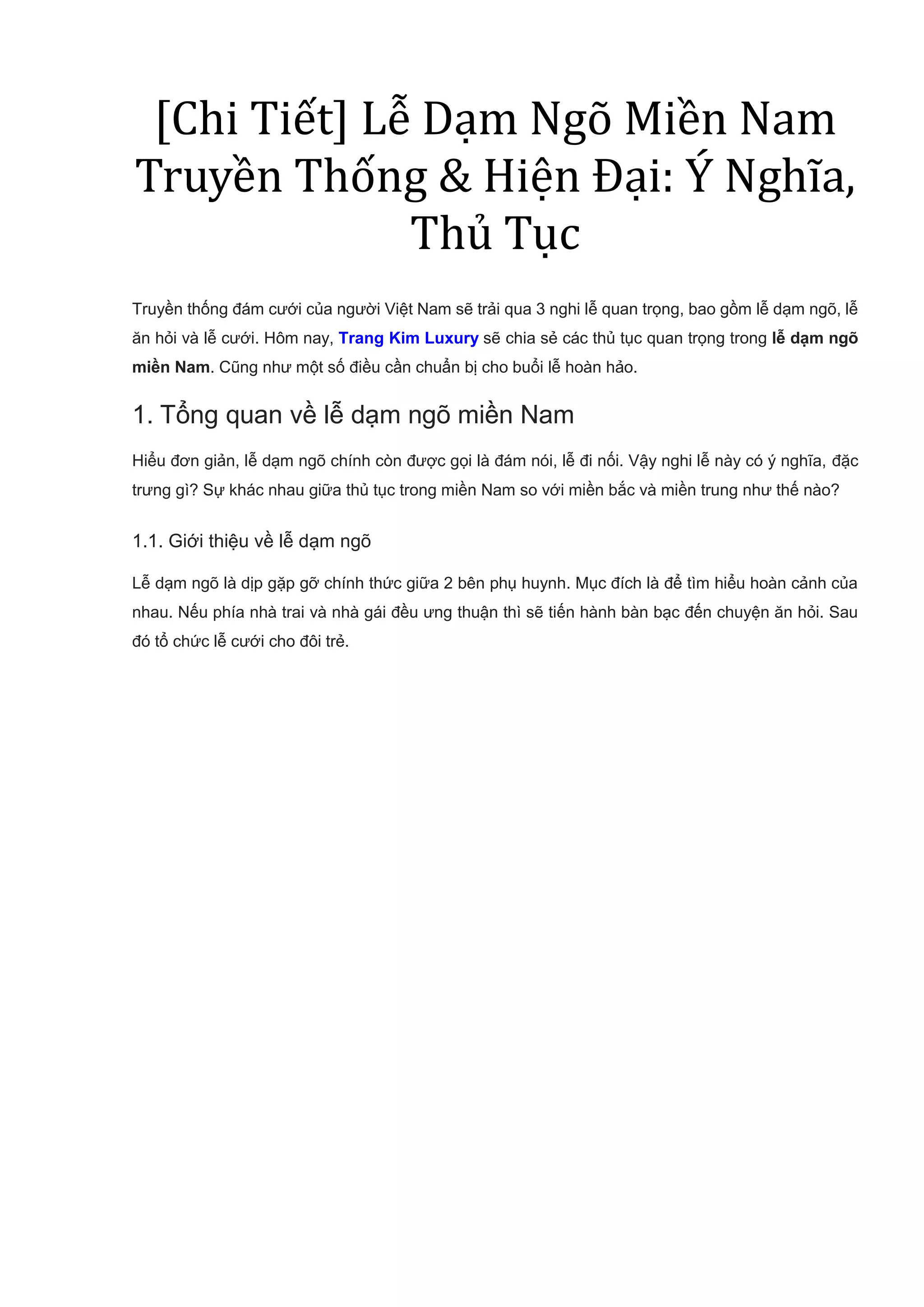 Lễ Dạm Ngõ Miền Nam | DOCX