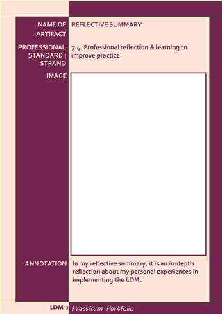 LDM PRACTICUM PORTFOLIO EDITABLE.pptx | Video Production | Content Production