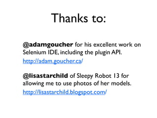 From IDE to Selenium 2 | PPT