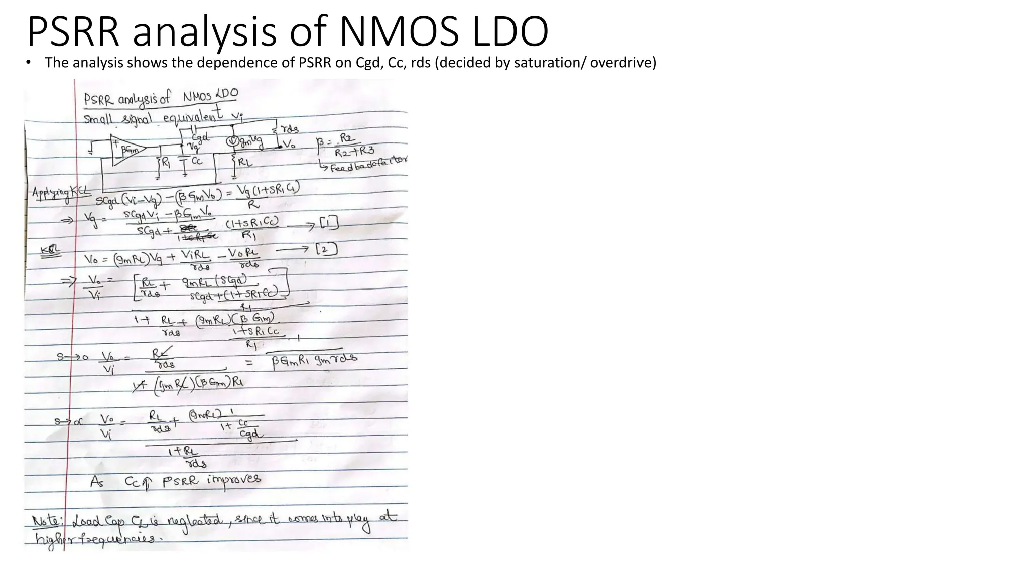 NMOS LDO Cc effect on PSRR, poles zeros | PPTX