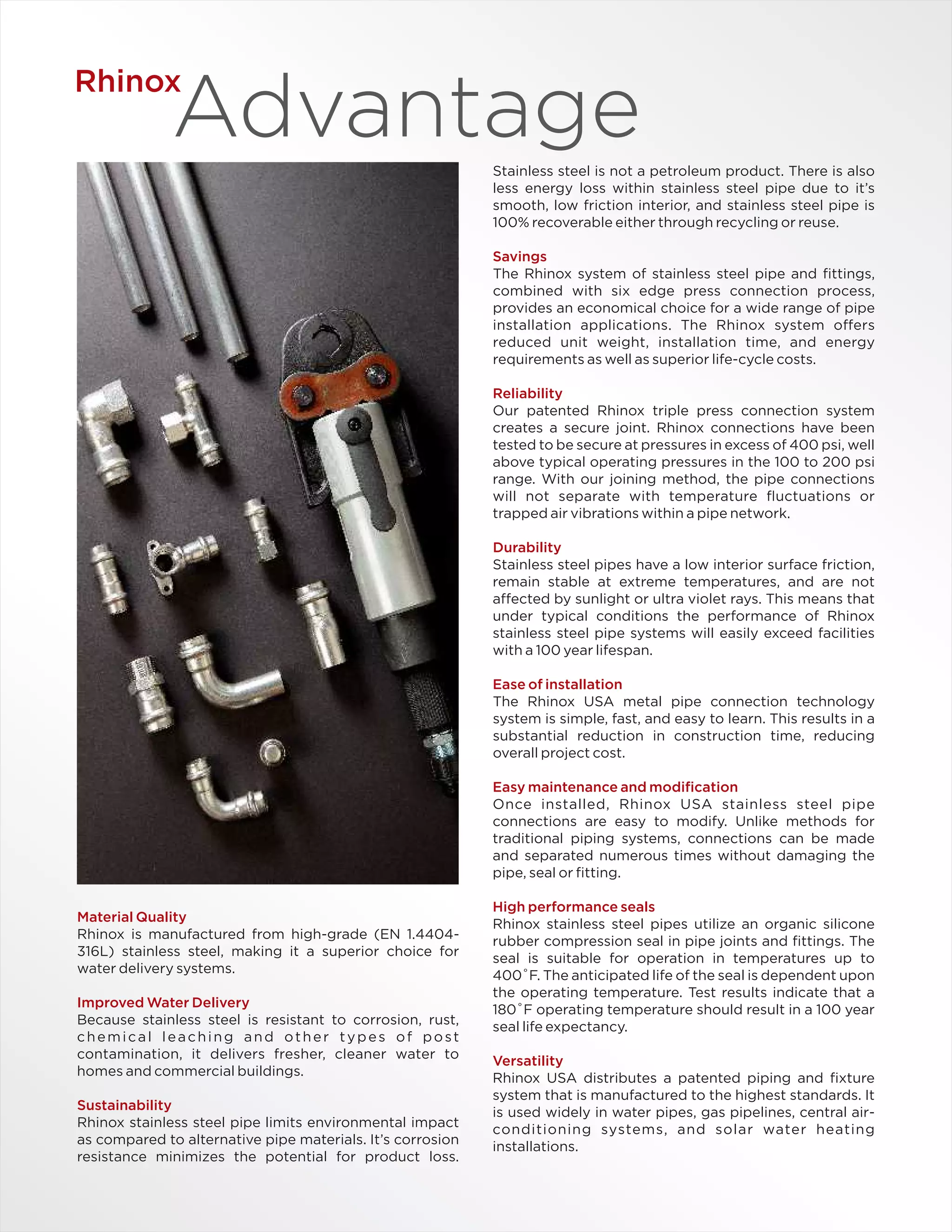 Rhinox USA's Double Press Fittings | PDF