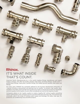 Rhinox USA's Double Press Fittings | PDF | Home Appliances | Home & Garden