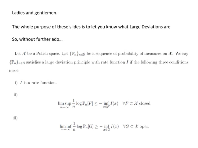 Large Deviations: An Introduction | PPTX | Physics | Science