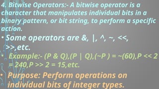 Operators Of C in C programming language | PPTX