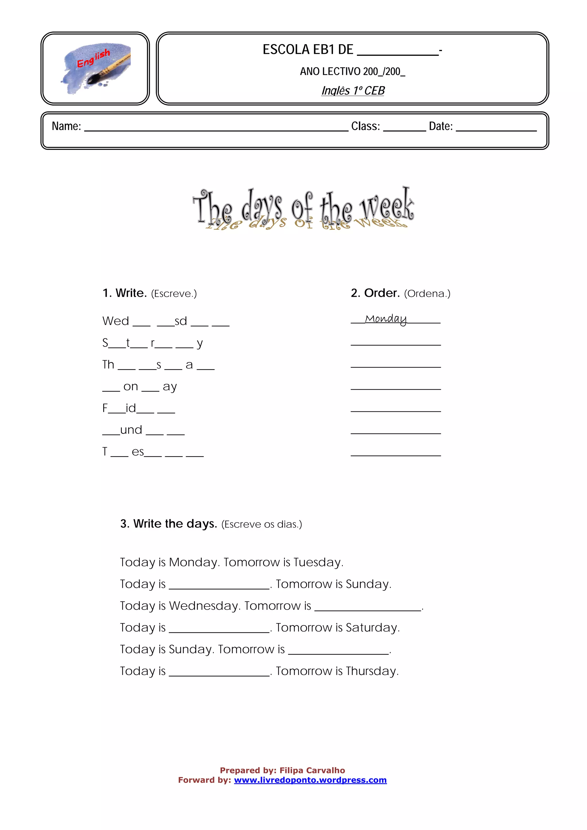 Ld P[1].Days.Word Activities | PDF