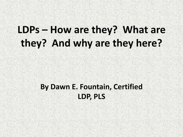 LDP Presentation | PPT