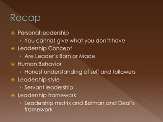 LDP Session5: Leadership Framework | PPT