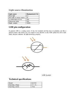 LDR (LIGHT DEPENDENT RESISTOR) | DOCX
