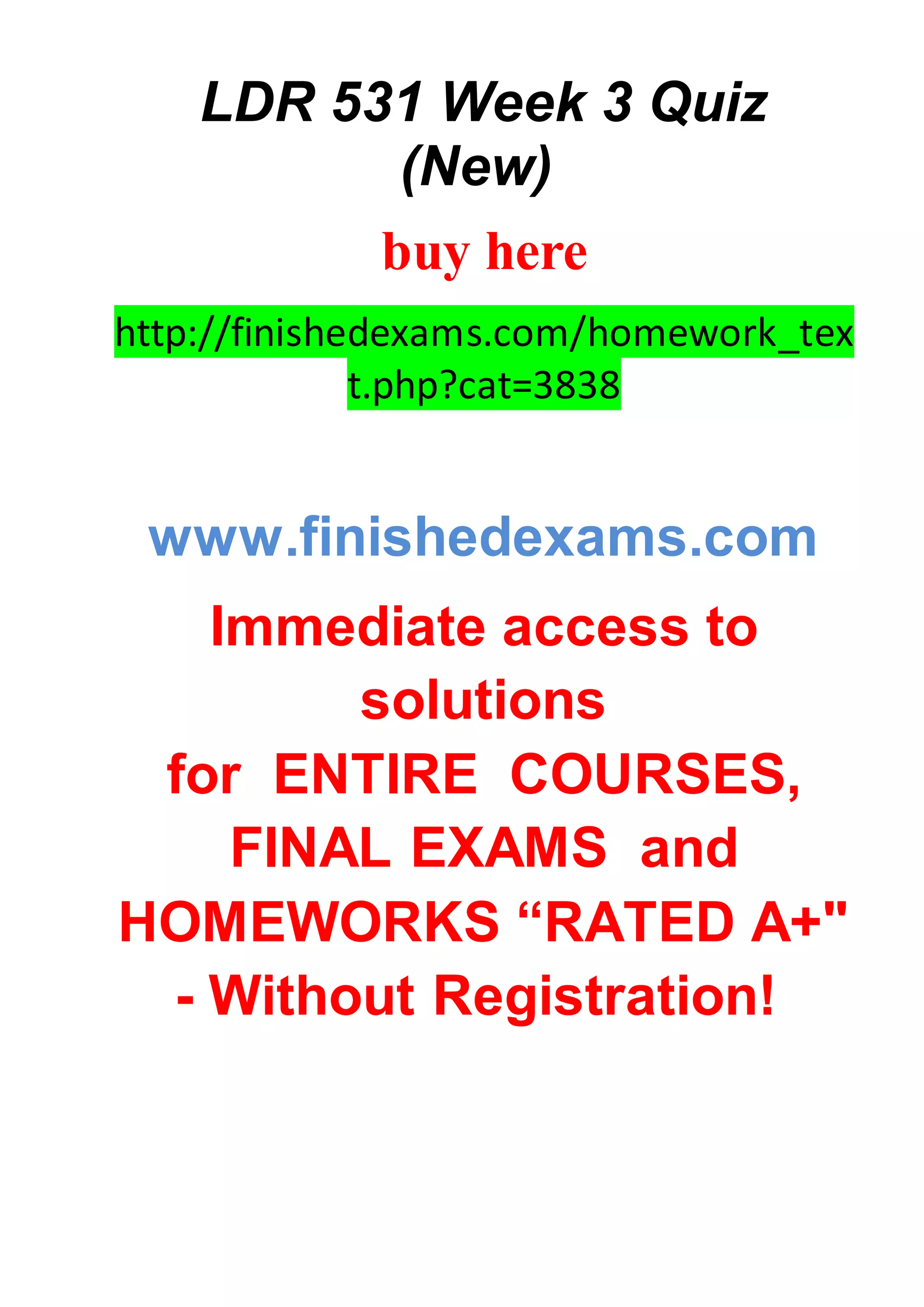 Ldr 531 week 3 quiz (new) | PDF