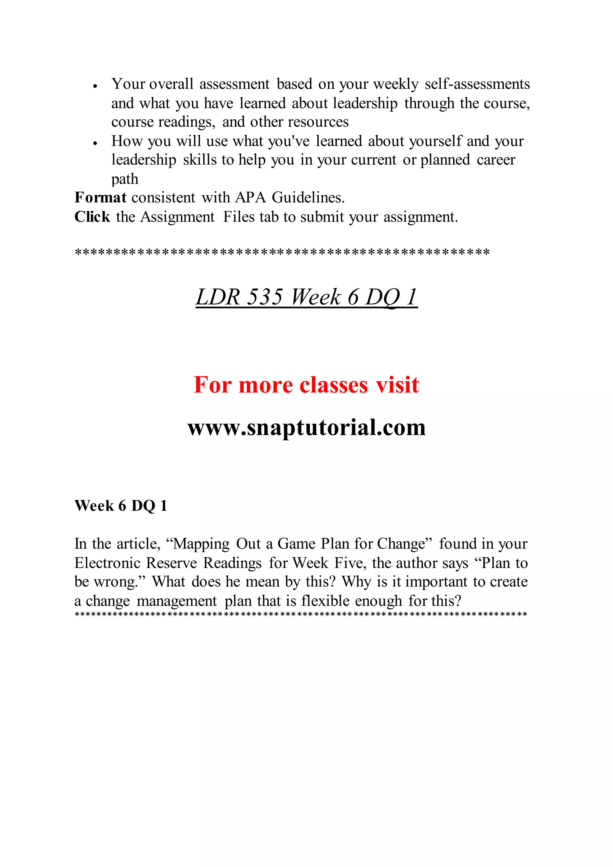 LDR 535 Effective Communication - snaptutorial.com | Executive Leadership & Management | Business