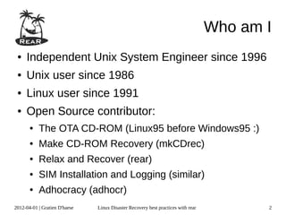 Linux Disaster Recovery Best Practices with rear | PPT
