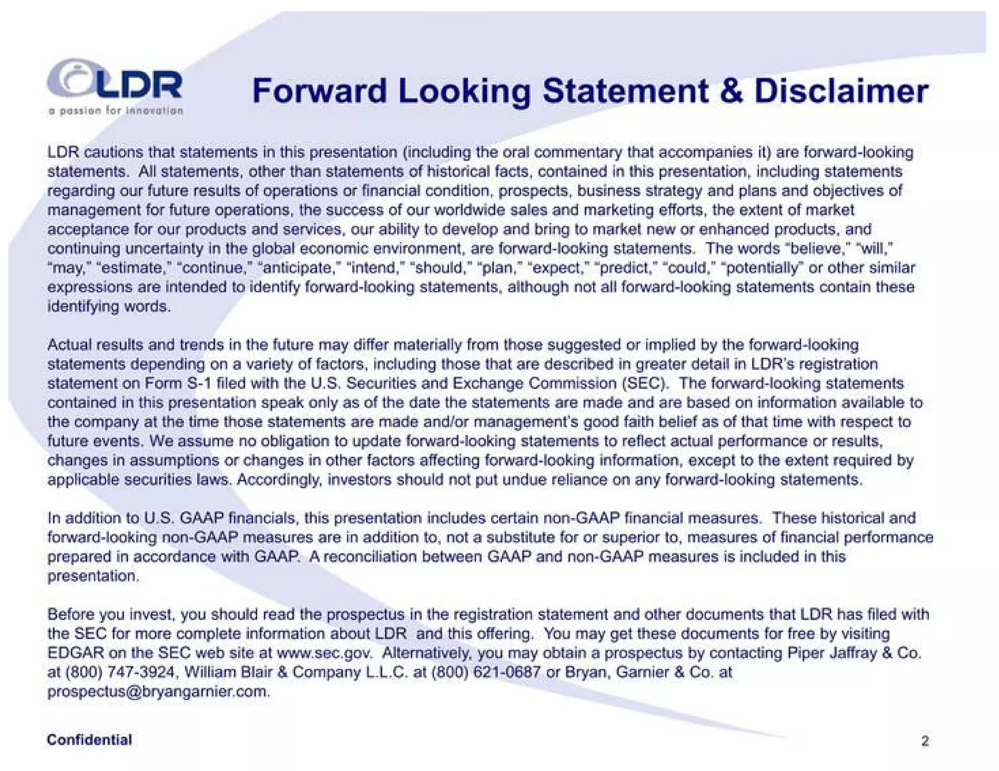 Ldr holding ipo roadshow investor presentation - sep 2013 | PDF ...