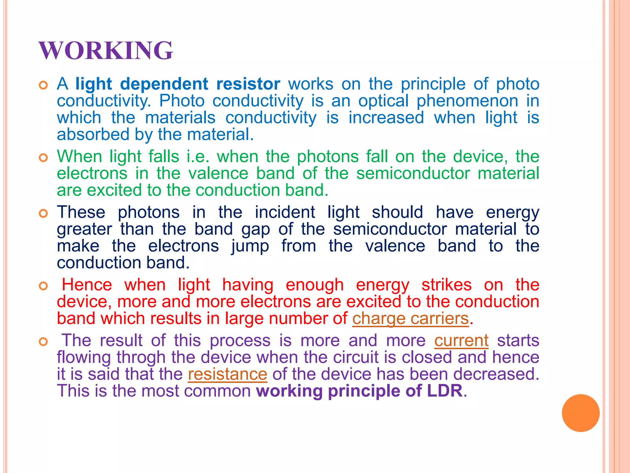 LDR ( light dependent resistor) | PPTX