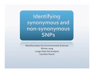 Non-synonymous SNP ID | PDF | Genetics | Science