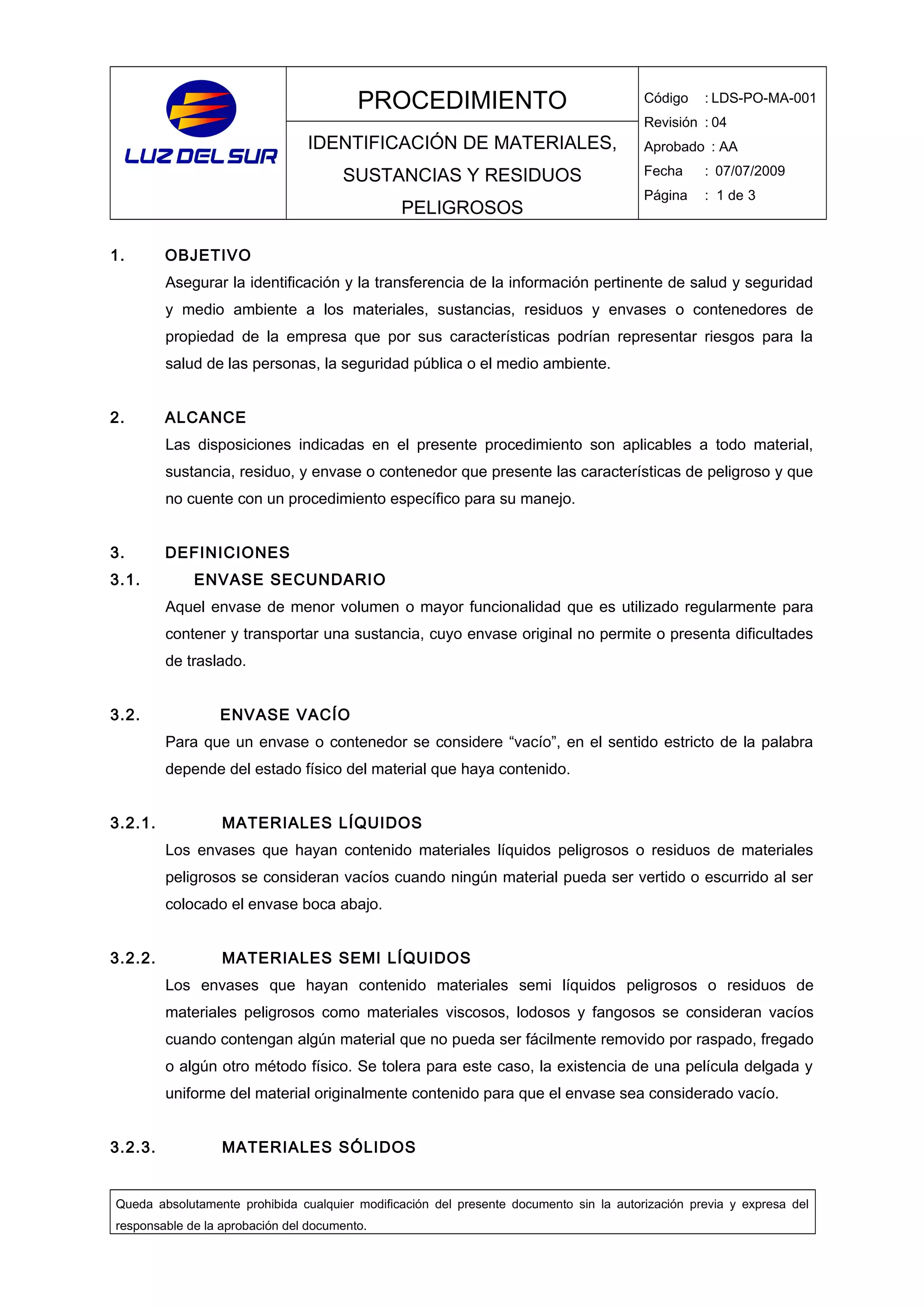 Lds po-ma-001 04 identificacion materiales sustancias y resi | DOC