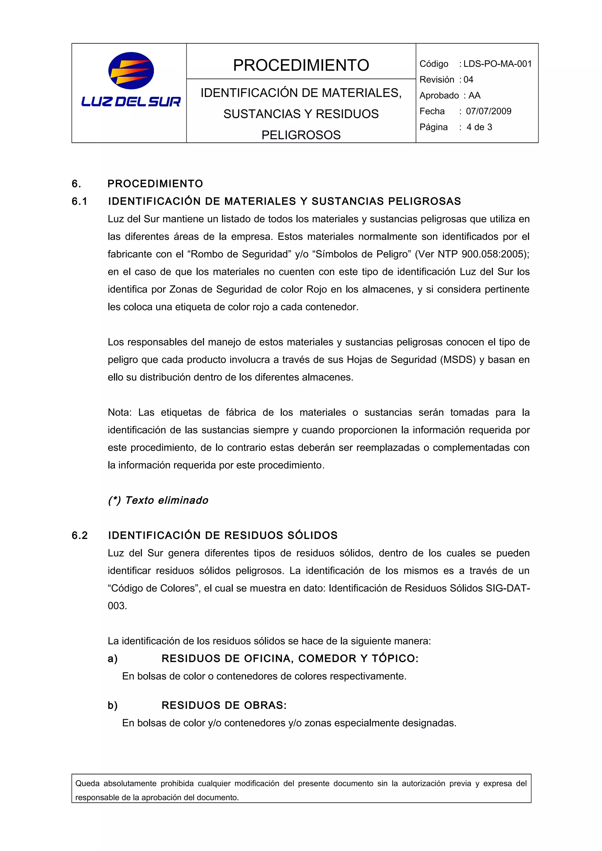 Lds po-ma-001 04 identificacion materiales sustancias y resi | DOC