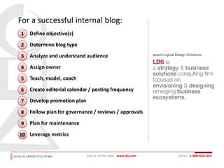 Requirements For Successful Internal Blog_LDS | PPT