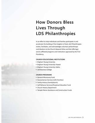 LDS Philanthropies Priorities | PDF