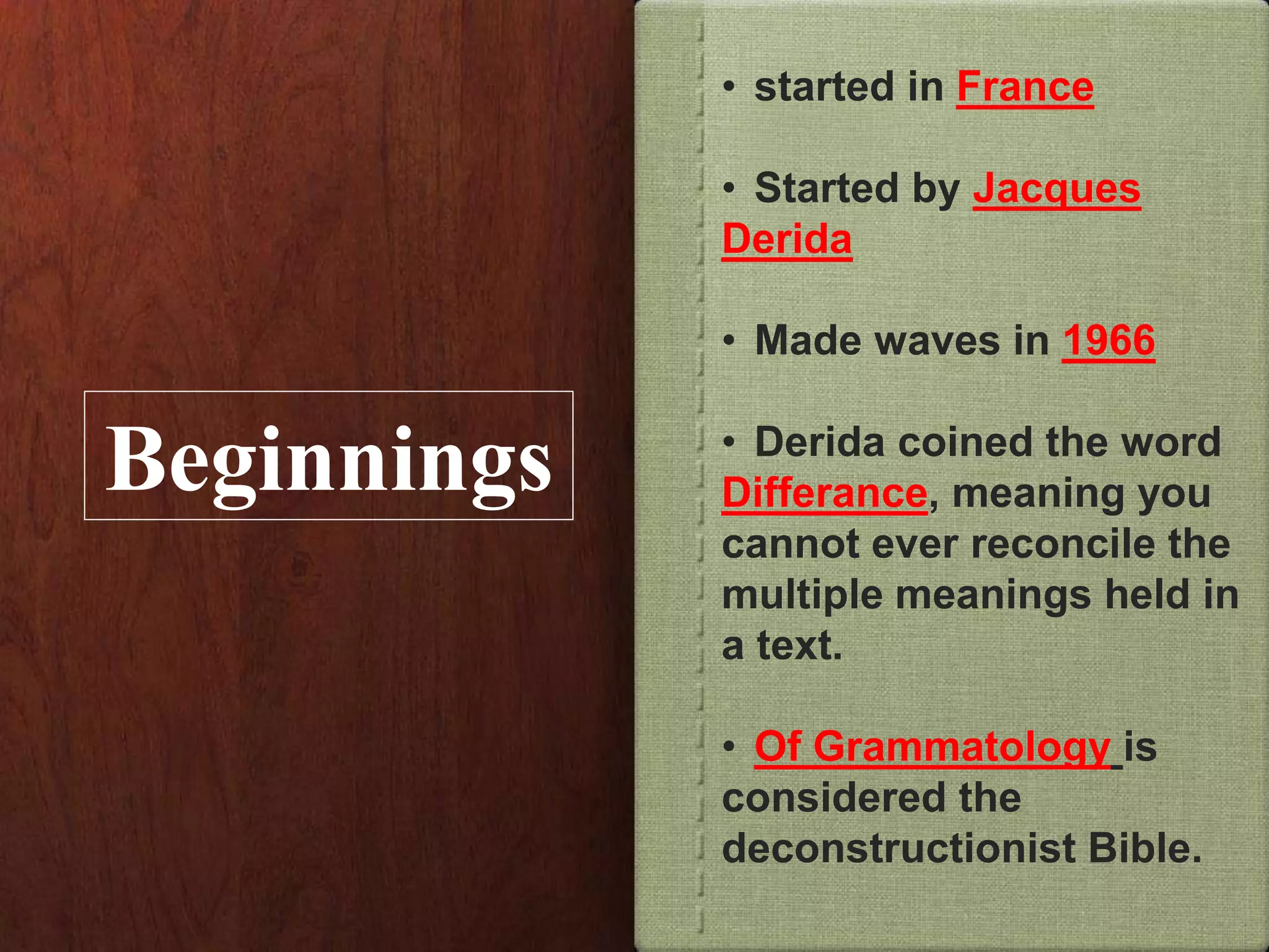 DeconstructionTheory.pptx | Books and Literature