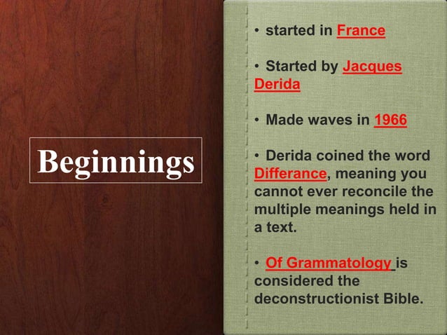 DeconstructionTheory.pptx | Books and Literature