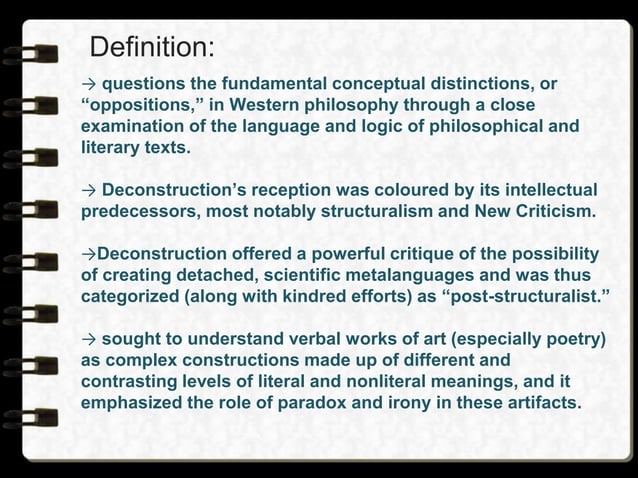 DeconstructionTheory.pptx | Books and Literature