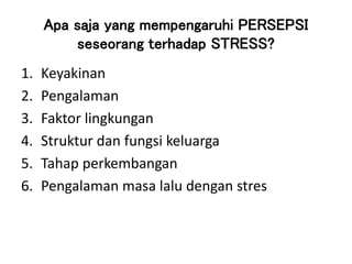 STRES, ADAPTASI, DAN HOMEOSTASIS | PPTX