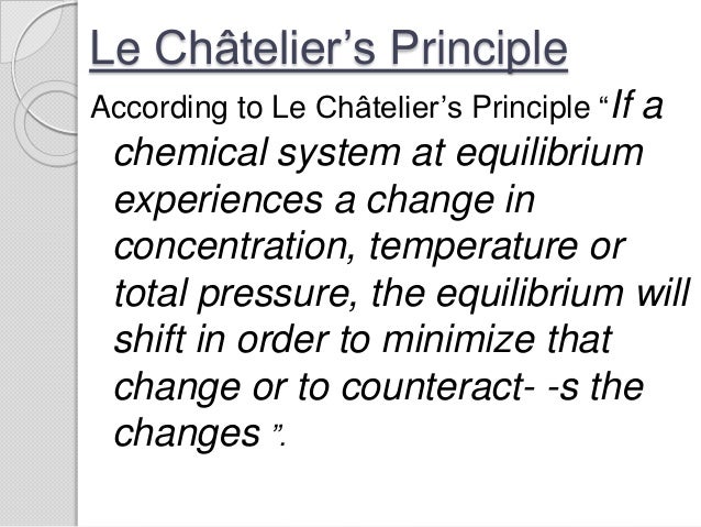 Le chatelier’s principle 2