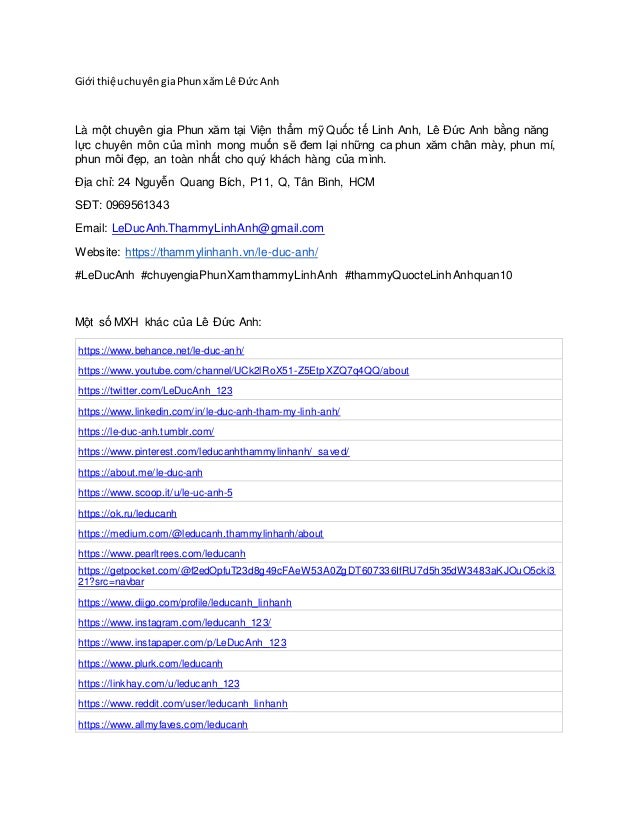 Chuyên gia Phun xăm Lê Đức Anh | PDF