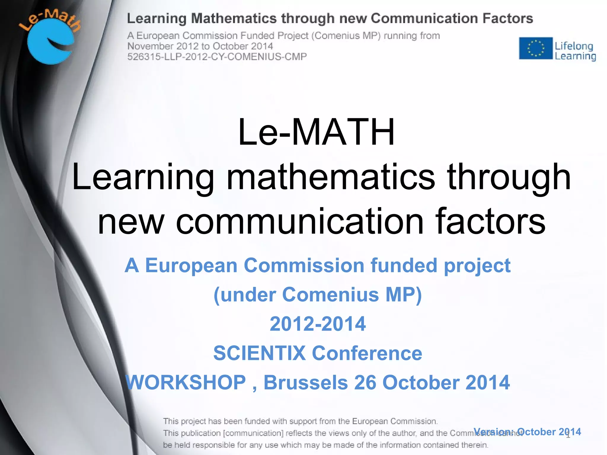 Learning maths through new communication factors, Gregoris Makrides and Rosemary Strevinioti | PPT