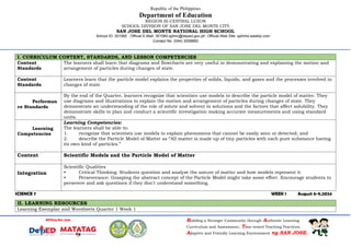 LE-WEEK-1 science grade 7 sample exemplar | DOCX | Education industry ...