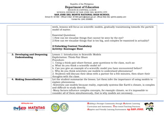 LE-WEEK-1 science grade 7 sample exemplar | DOCX | Education industry ...