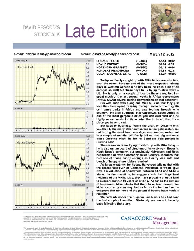 Canaccord Capital Corp. - Graphite by David Pescod | PDF
