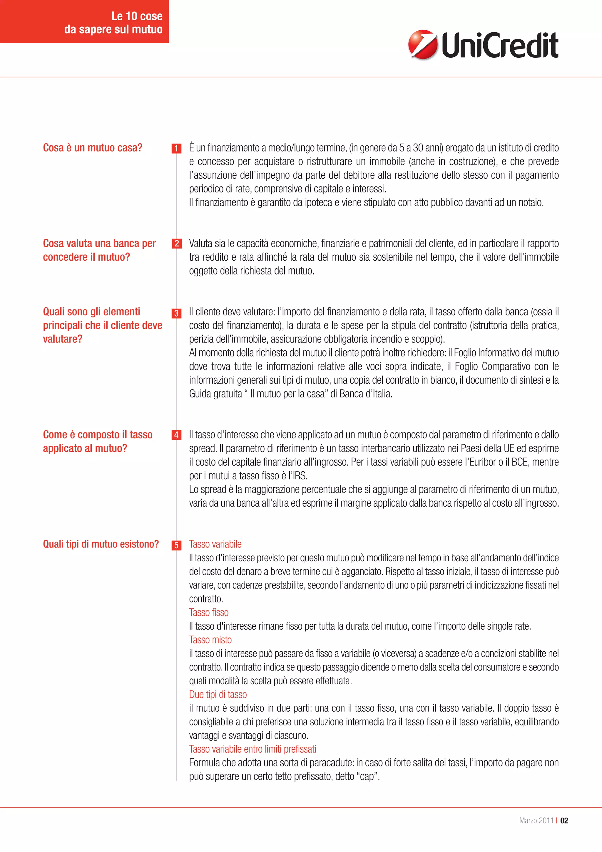 10 cose da sapere sui mutui | PDF