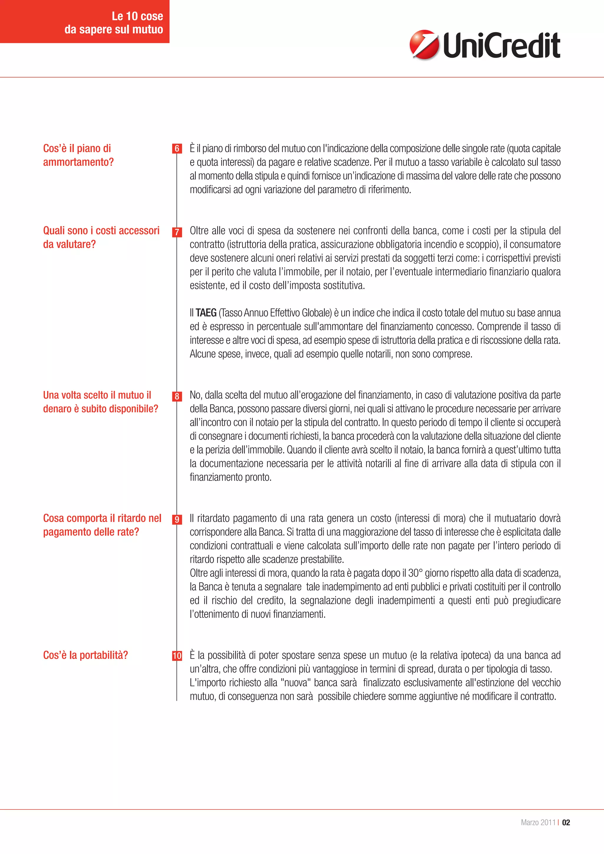 10 cose da sapere sui mutui | PDF