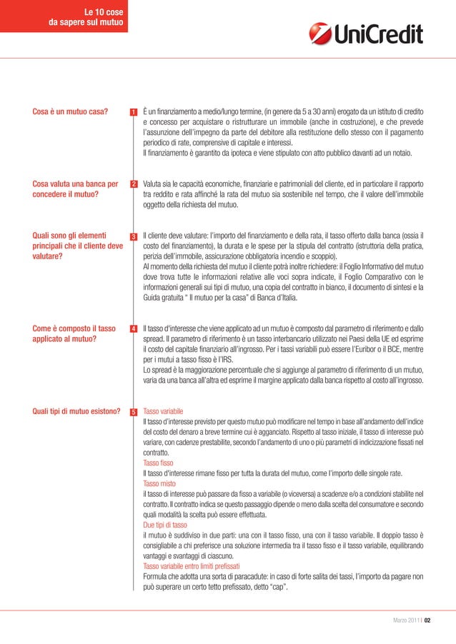 10 cose da sapere sui mutui | PDF