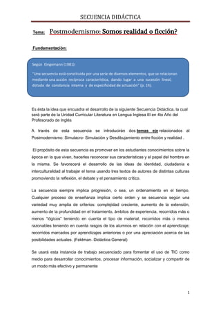 Secuencia Didáctica - Literatura en Lengua Inglesa | DOCX | Educational ...