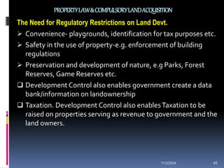 LE 352 (Lecture 1) Restrictions & Regulation of Land Development.pptx