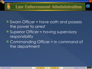 Law enforcement Administration (LEA) Criminology | PPTX