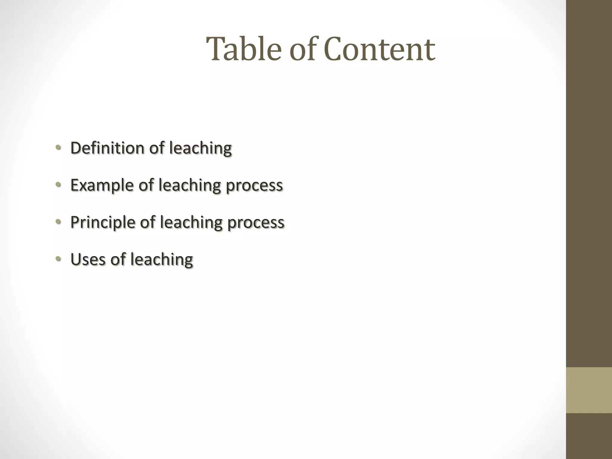 Leaching process (solid-liquid extraction) | PPTX