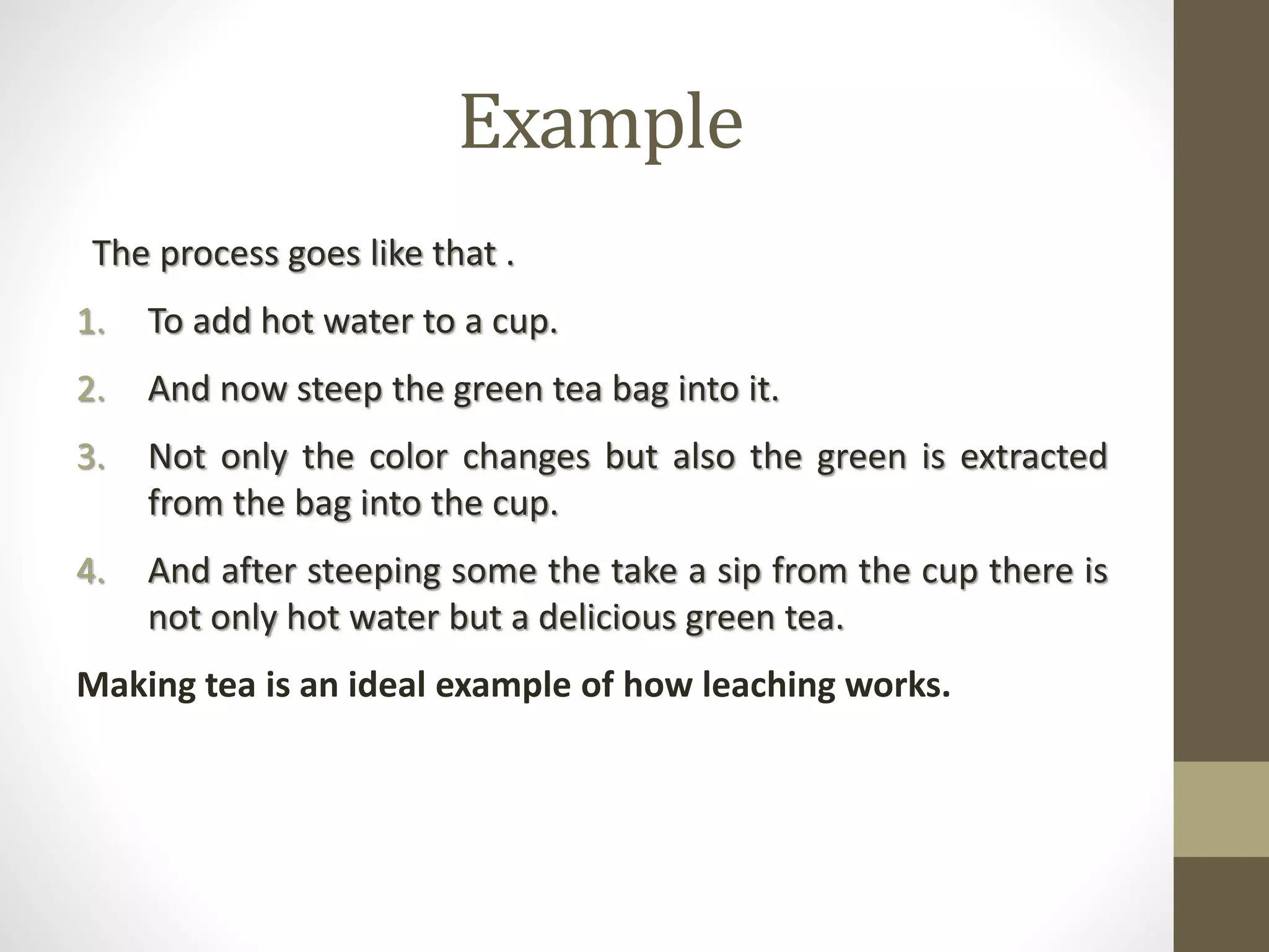 Leaching process (solid-liquid extraction) | PPTX | Chemistry | Science