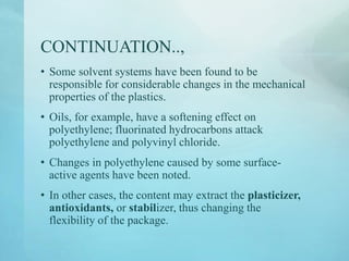 Leaching and Sorption | Chemical Reactivity | Modification | PPTX