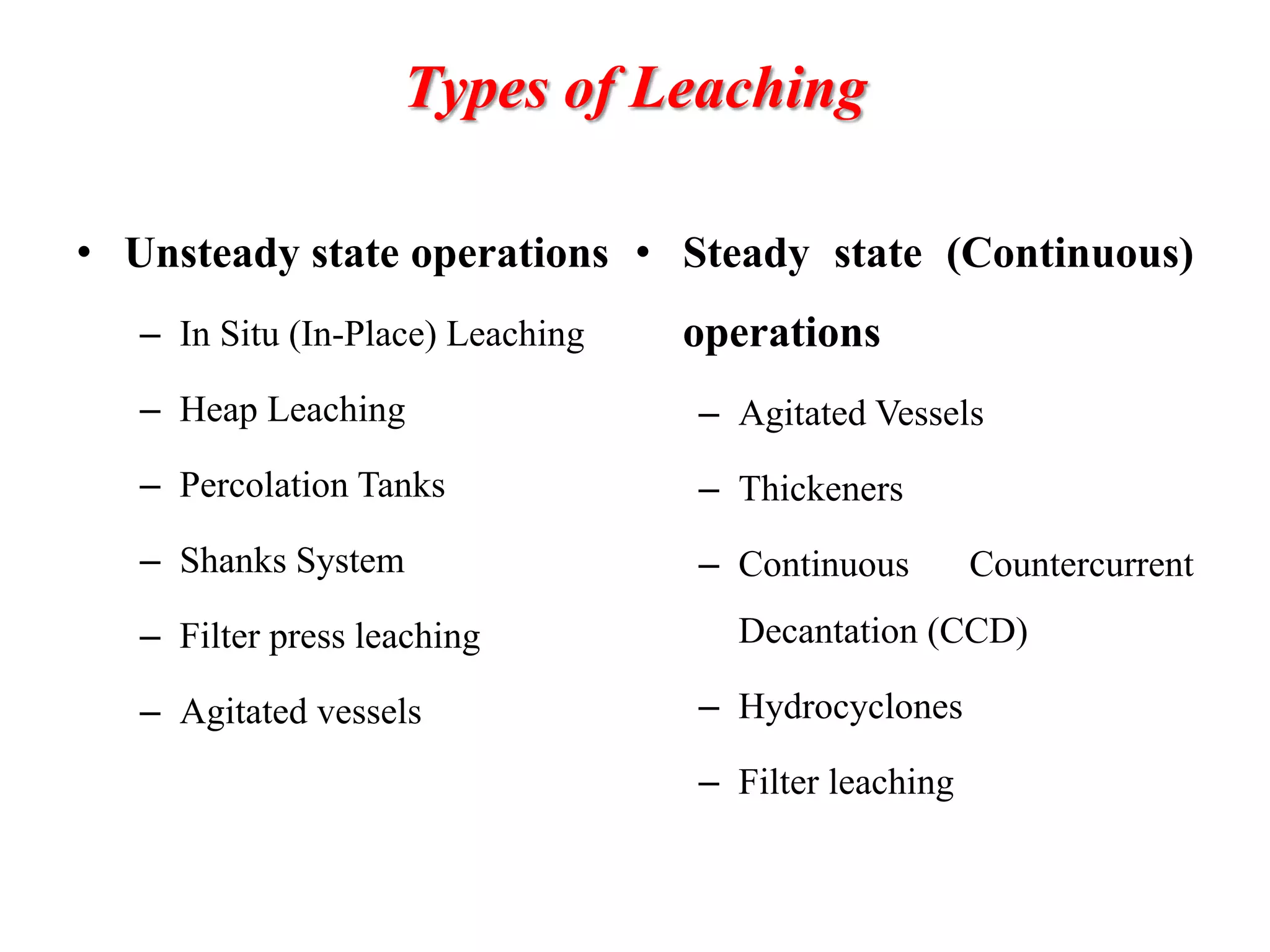 Leaching equipmnts | PPTX