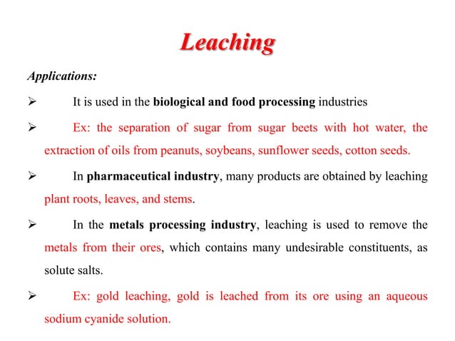 Leaching equipmnts | PPTX | Chemistry | Science
