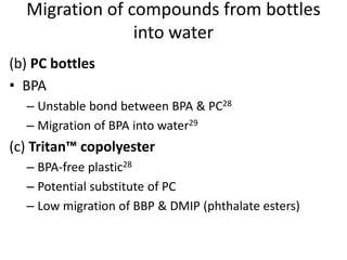 Leaching from plastic bottles technical staff | PPT